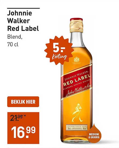Johnnie Walker Red Label Aanbieding bij Gall & Gall - FolderFeest.nl