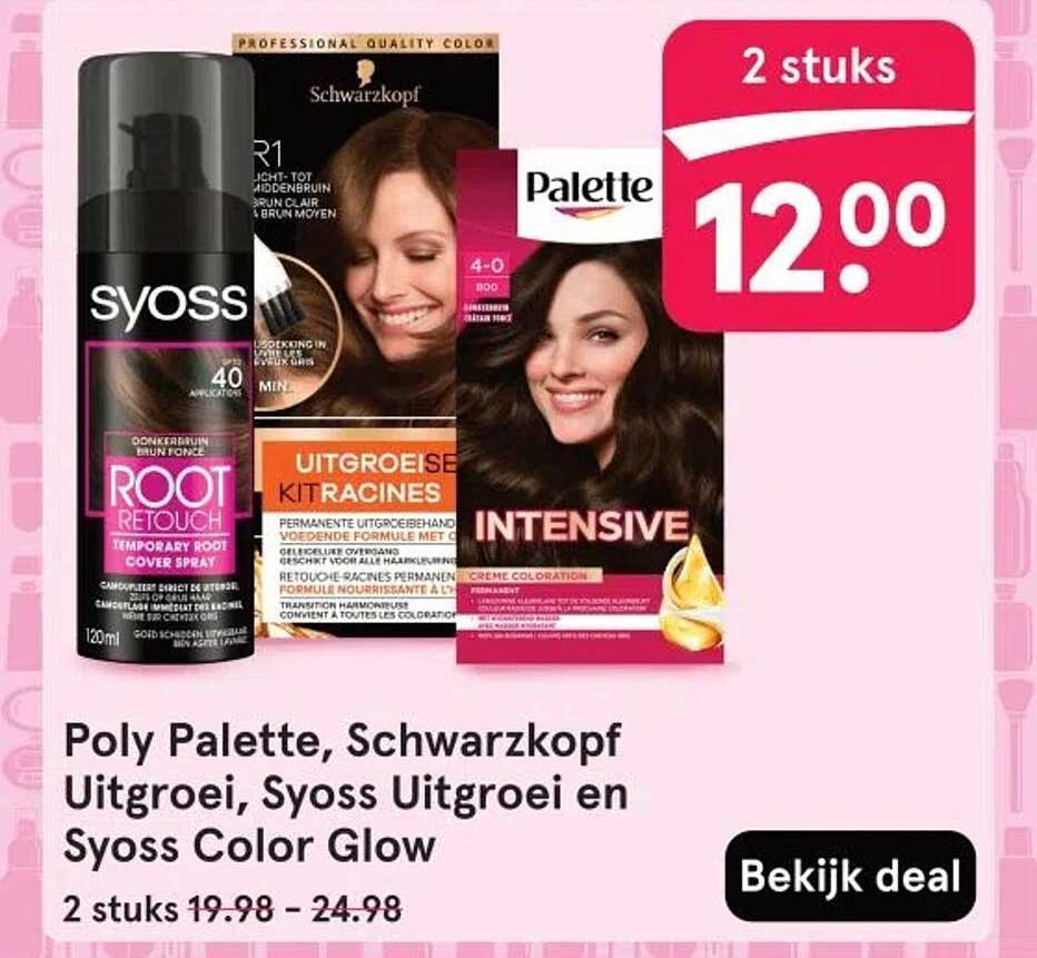 Poly Palette, Schwarzkopf Uitgroei, Syoss Uitgroei En Syoss Color Glow ...