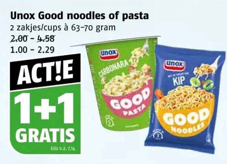 Unox Good Noodles Of Pasta Aanbieding bij Poiesz - FolderFeest.nl