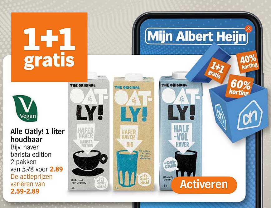Alle Oatly! 1 Liter Houdbaar Aanbieding bij Albert Heijn - FolderFeest.nl
