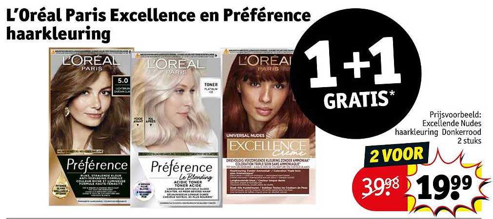 L’oréal Paris Excellence En Préférence Haarkleuring Aanbieding bij ...