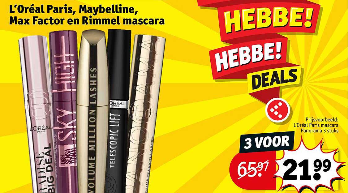 L’oréal Paris, Maybelline, Max Factor En Rimmel Mascara aanbieding bij ...