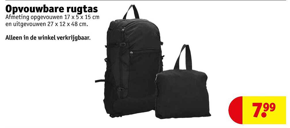 Opvouwbare Rugtas Aanbieding bij Kruidvat - FolderFeest.nl