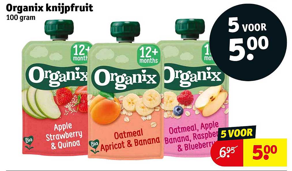 Organix Knijpfruit aanbieding bij Kruidvat