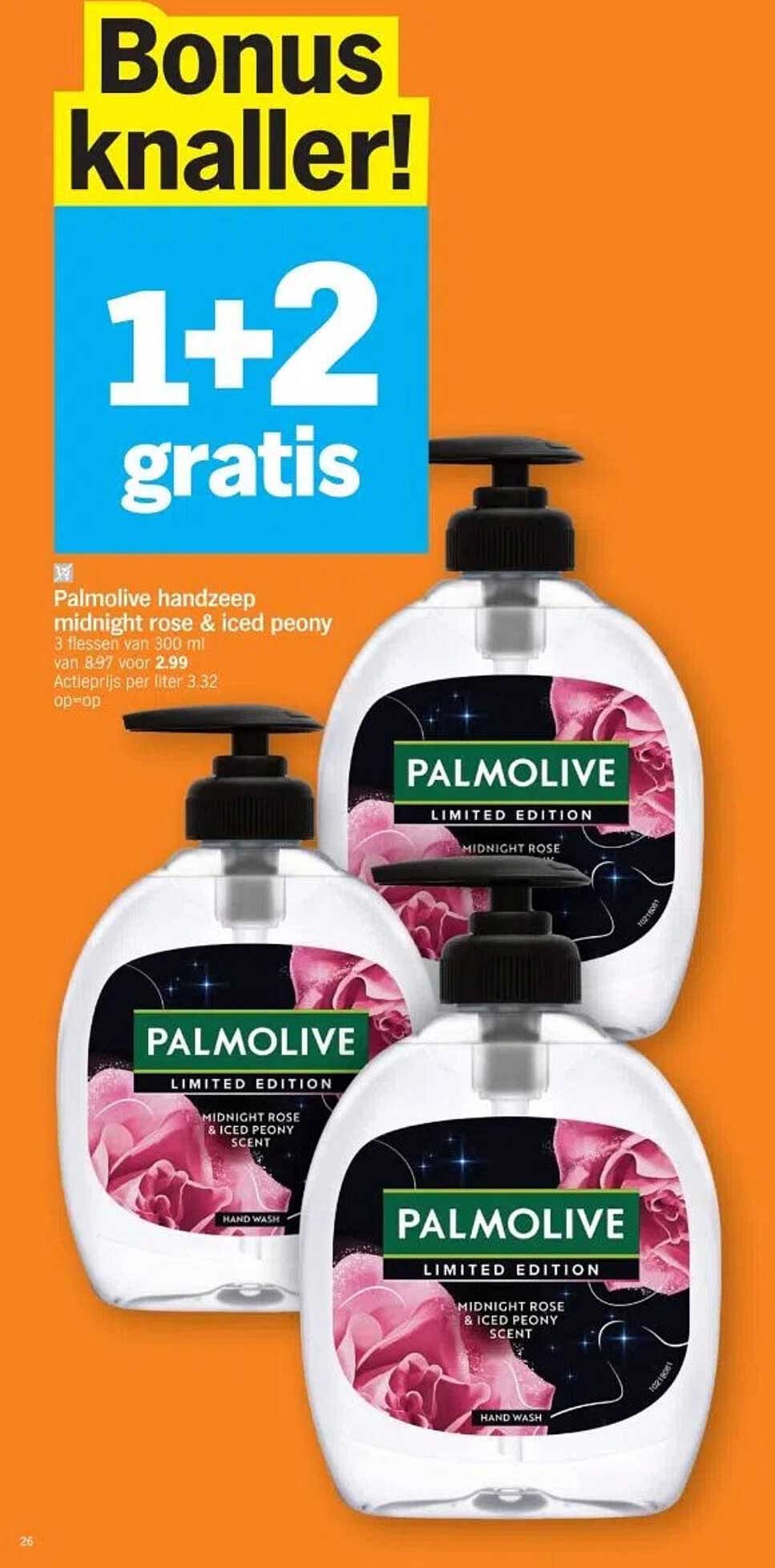 Palmolive Handzeep Midnight Rose & Iced Peony aanbieding bij Albert Heijn