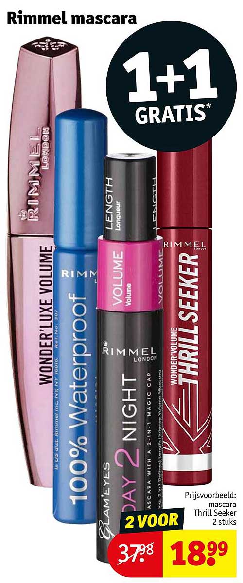 Rimmel Mascara 1+1 Gratis* Aanbieding bij Kruidvat - FolderFeest.nl