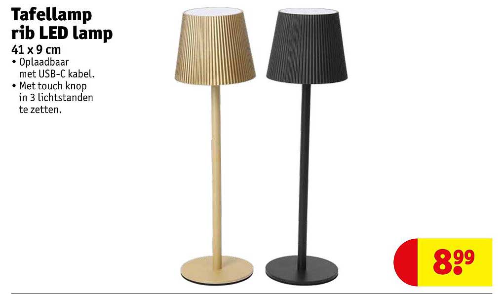Tafellamp Rib Led Lamp Aanbieding bij Kruidvat - FolderFeest.nl