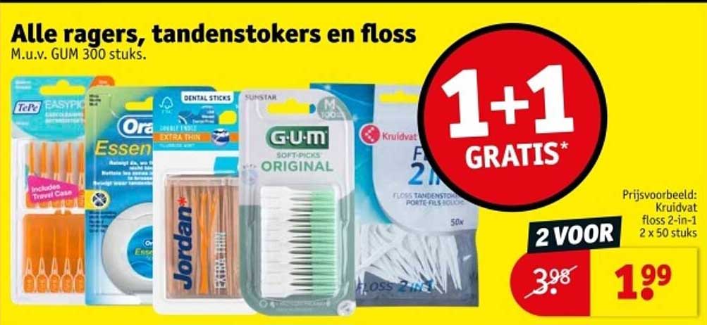 Alle Ragers, Tandenstokers En Floss M.u.v. Gum 300 Stuks. Aanbieding ...