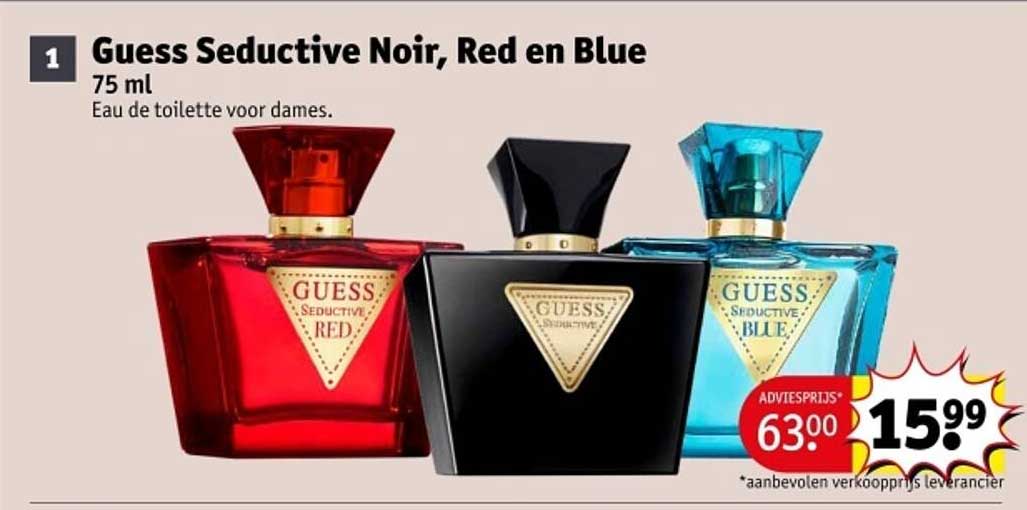 Guess Seductive Noir, Red En Blue Aanbieding bij Kruidvat - FolderFeest.nl