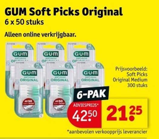 Gum Soft Picks Original 6 X 50 Stuks Aanbieding bij Kruidvat ...
