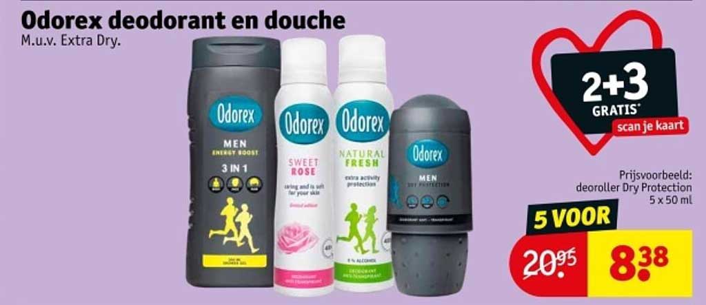 Odorex Deodorant En Douche M.u.v. Extra Dry. Aanbieding bij Kruidvat ...