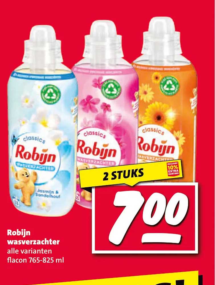 Robijn Wasverzachter Alle Varianten Flacon 765-825 Ml Aanbieding bij ...