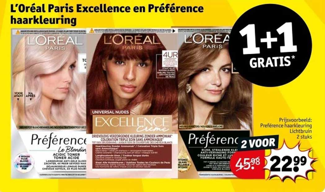 L'oréal Paris Excellence En Préférence Haarkleuring Aanbieding bij ...
