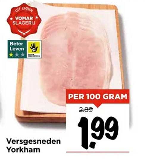 Versgesneden Yorkham aanbieding bij Vomar