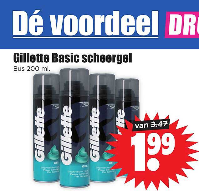 Gillette Basic Scheergel aanbieding bij Dirk