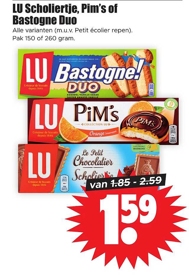 Lu Scholierjtje, Pim's Of Bastogne Duo aanbieding bij Dirk
