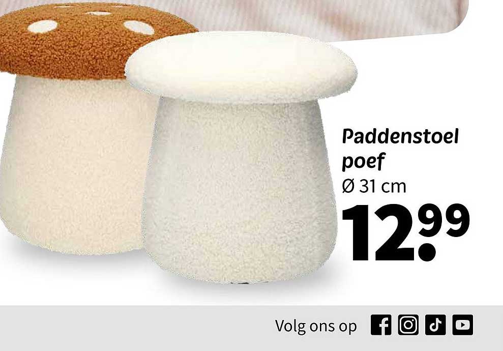 Paddenstoel Poef aanbieding bij Wibra