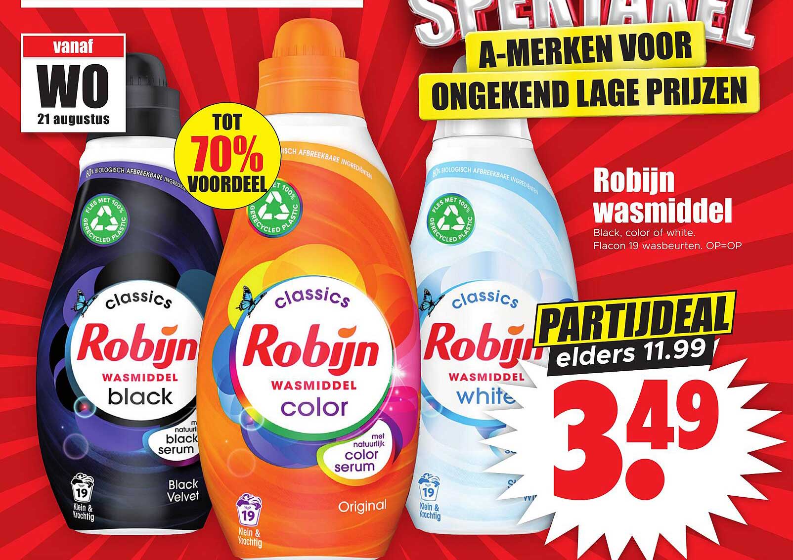 Robijn Wasmiddel Aanbieding bij Dirk - FolderFeest.nl