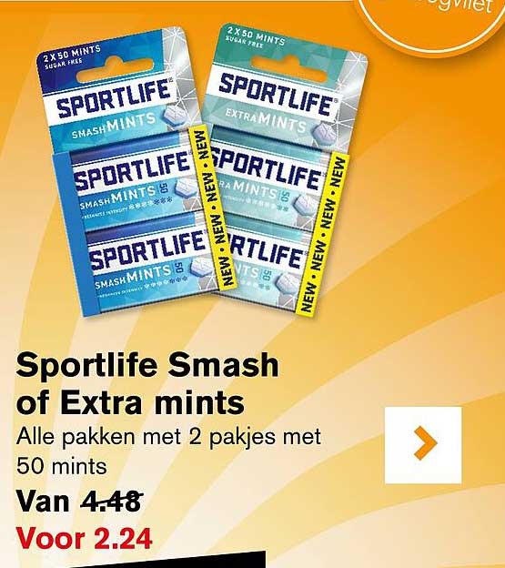 Sportlife Smash Of Extra Mints aanbieding bij Hoogvliet
