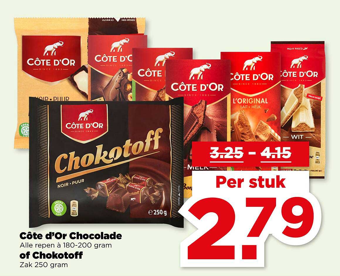 Côte D'or Chocolade Of Chokotoff aanbieding bij PLUS
