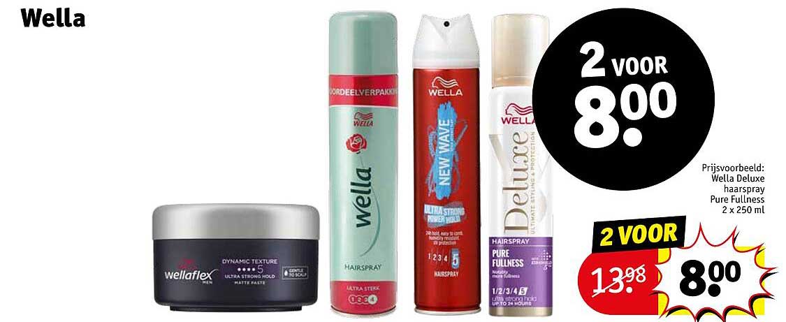 Wella Deluxe Haarspray Pure Fullness aanbieding bij Kruidvat
