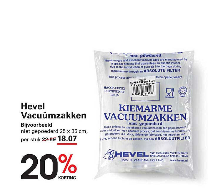Hevel Vacuümzakken Aanbieding bij Sligro - FolderFeest.nl