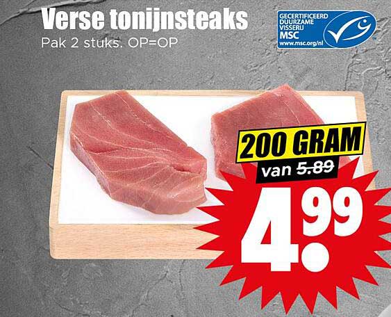 Verse Tonijnsteaks Aanbieding bij Dirk - FolderFeest.nl