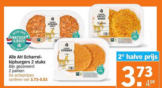 Alle Ah Scharrel-Kipburgers 2 Stuks aanbieding bij Albert Heijn