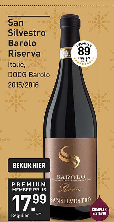San Silvestro Barolo Riserva 2016