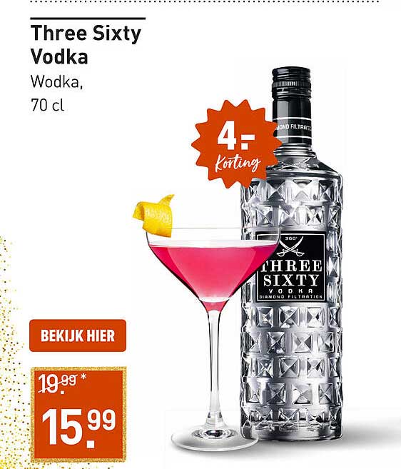 Three Sixty Vodka, 70 Cl Aanbieding bij Gall & Gall - FolderFeest.nl