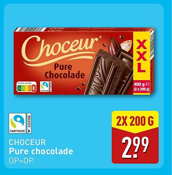 Choceur Pure Chocolade aanbieding bij ALDI