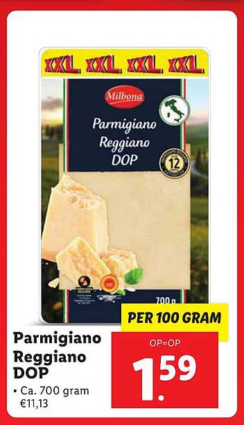 Parmigiano Reggiano Dop aanbieding bij Lidl