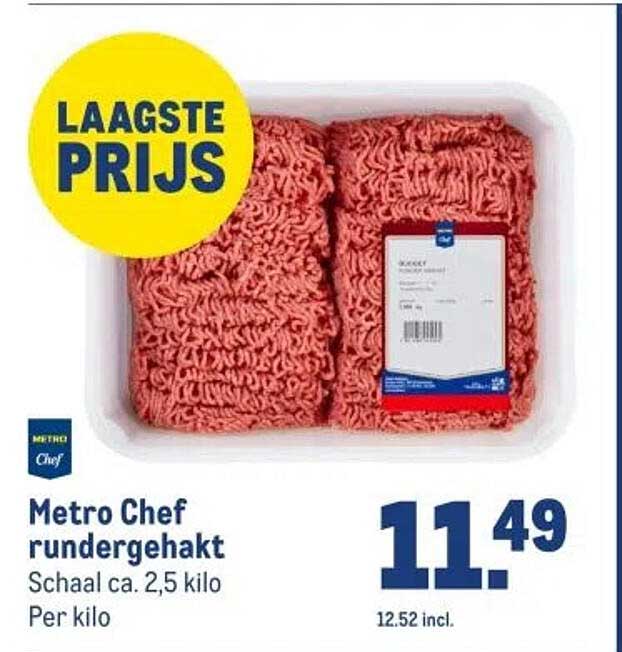 Metro Chef Rundgehakt Aanbieding bij Makro - FolderFeest.nl