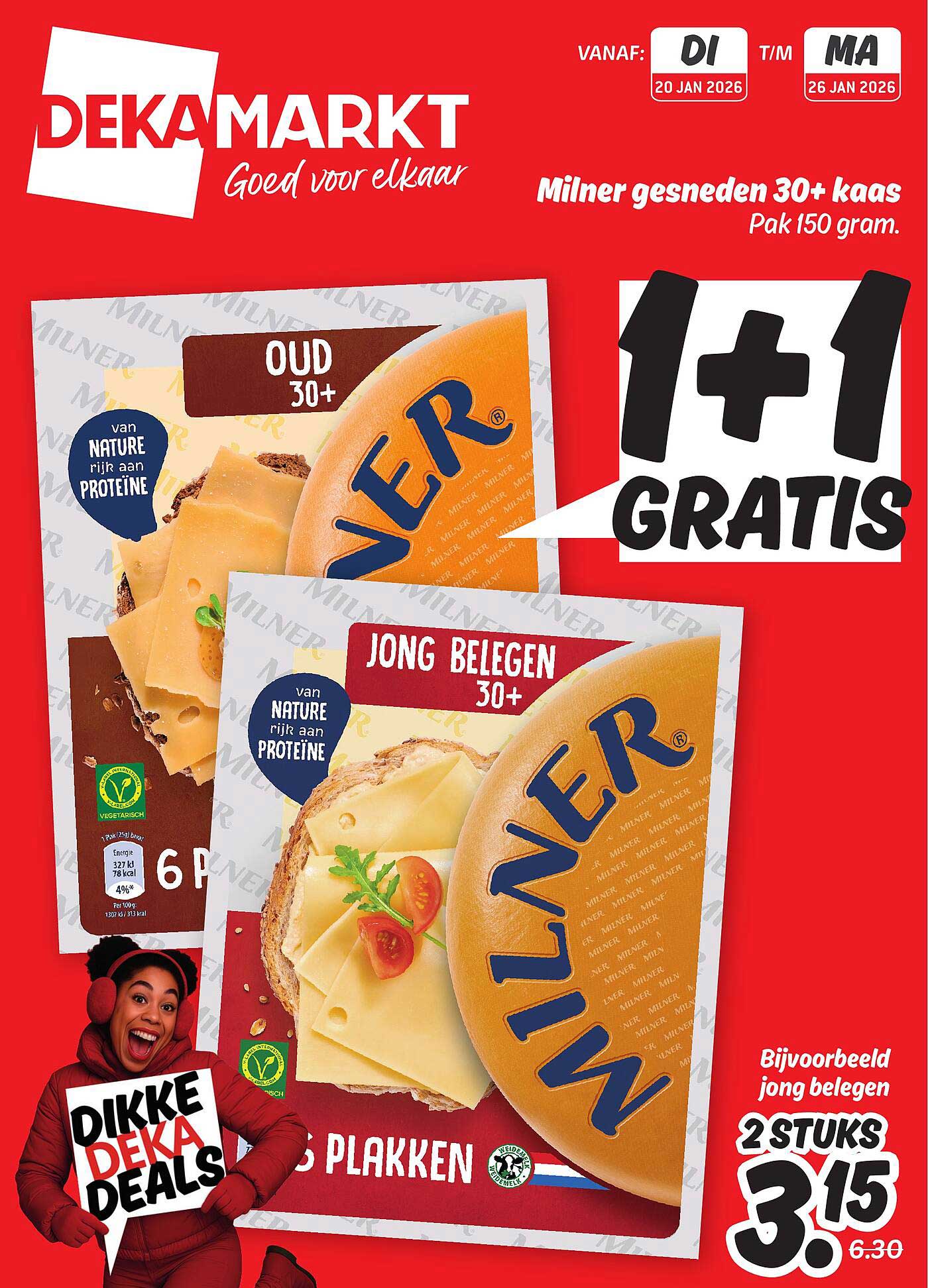 Milner Gesneden 30+ Kaas Pak 150 Gram Aanbieding bij Dekamarkt ...