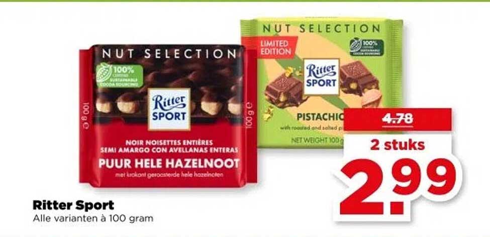 Ritter Sport Aanbieding bij PLUS - FolderFeest.nl
