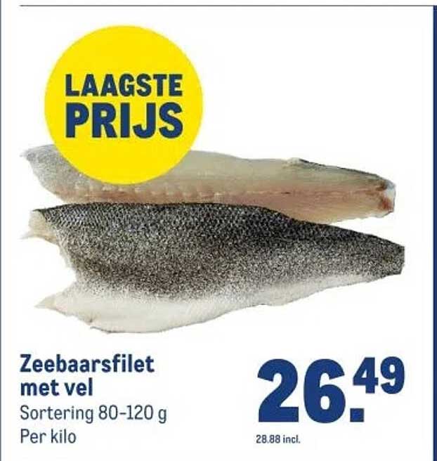Zeebaarsfilet Met Vel Aanbieding bij Makro - FolderFeest.nl