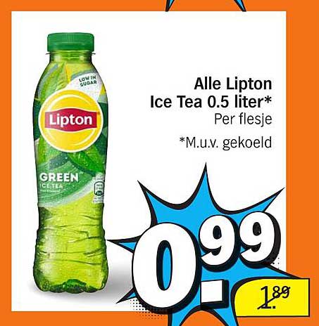 Alle Lipton Ice Tea 0.5 Liter* Aanbieding bij Albert Heijn - FolderFeest.nl