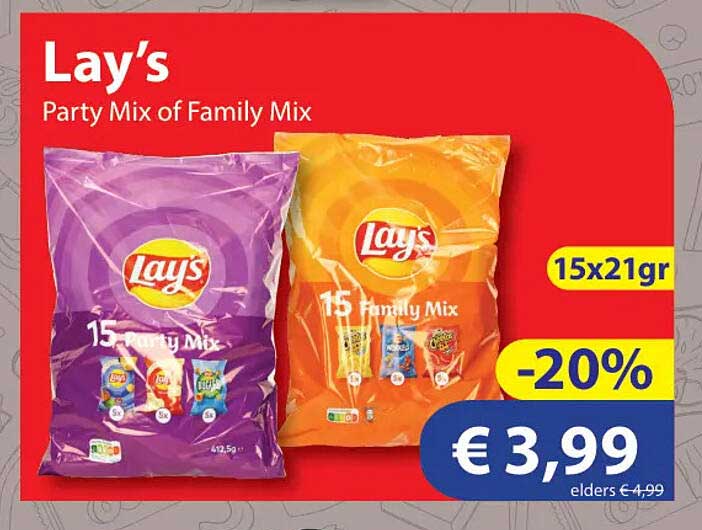 Lay’s Party Mix Of Family Mix aanbieding bij Die Grenze