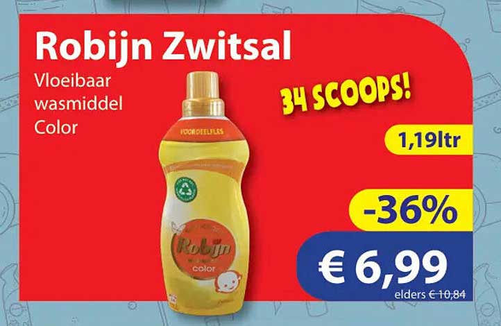 Robijn Zwitsal Vloeibaar Wasmiddel Color Aanbieding bij Die Grenze ...