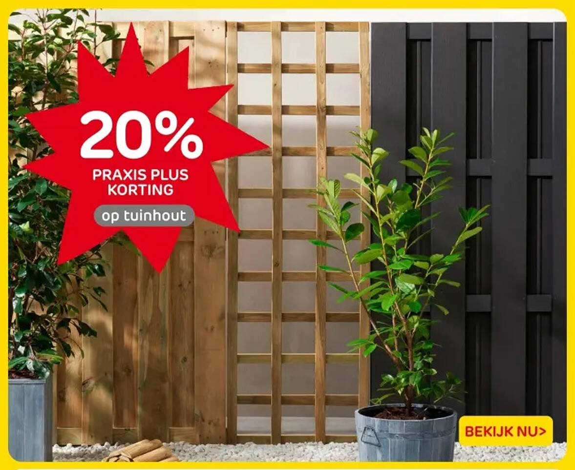 20% Prakis Plus Korting Op Tuinhout Aanbieding bij Praxis - FolderFeest.nl