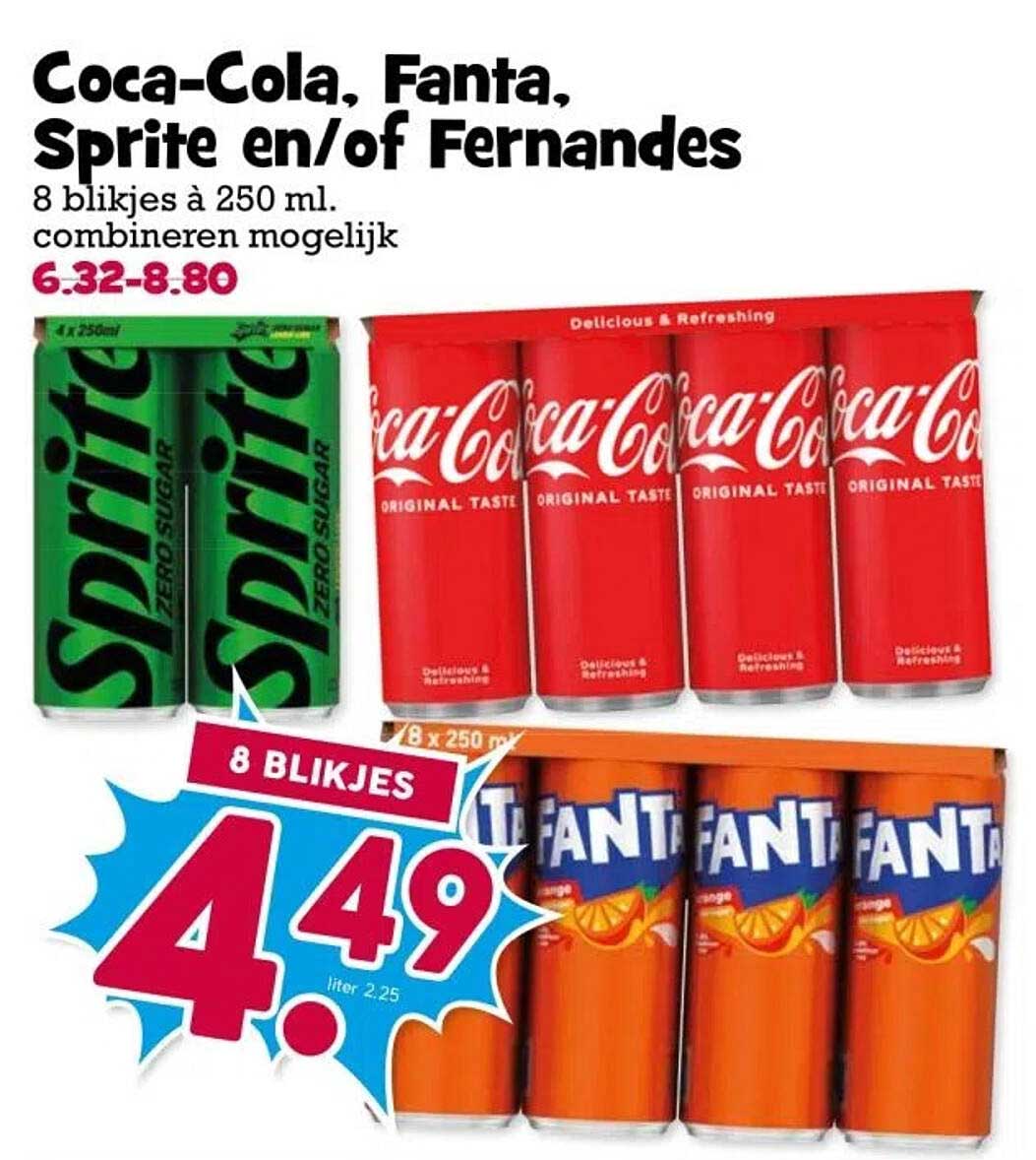 Coca-Cola, Fanta, Sprite En/Of Fernandes aanbieding bij Boon's Markt
