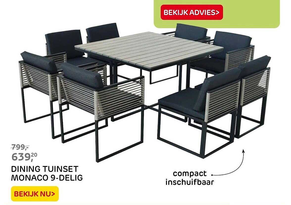 Dining Tuinset Monaco 9-Delig Aanbieding bij Praxis - FolderFeest.nl