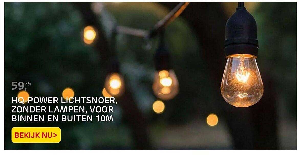 Hq-Power Lichtsnoer, Zonder Lampen, Voor Binnen En Buiten 10M ...