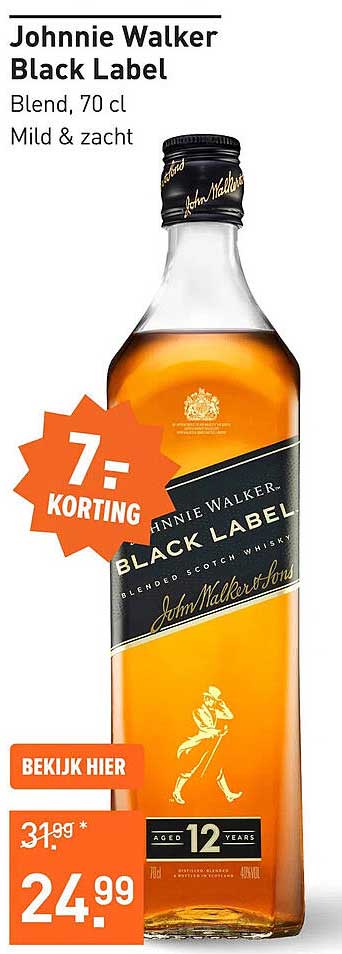 Johnnie Walker Black Label Aanbieding bij Gall & Gall - FolderFeest.nl