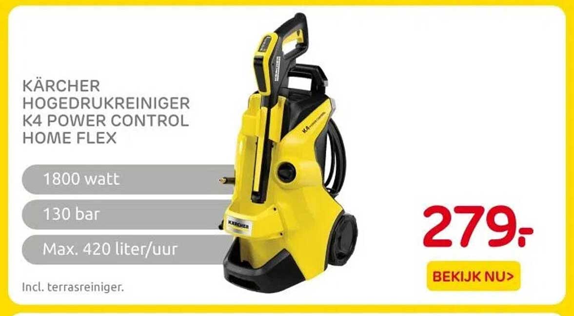 Kärcher Hogedrukreiniger K4 Power Control Home Flex aanbieding bij Praxis