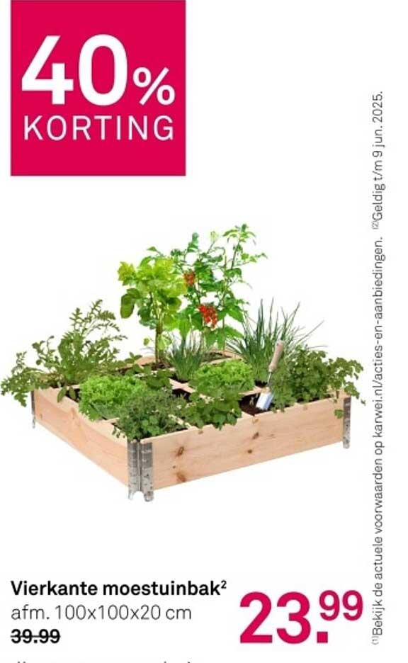 Vierkante Moestuinbak aanbieding bij Karwei