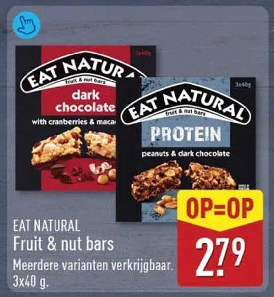 Eat Natural Fruit & Nut Bars Op=Op Aanbieding bij ALDI - FolderFeest.nl