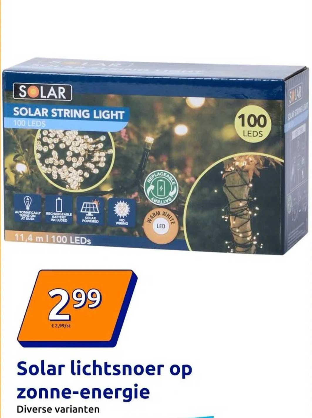 Solar Lichtsnoer Op Zonne-Energie Aanbieding bij Action - FolderFeest.nl