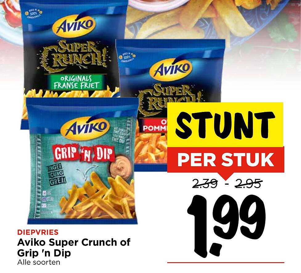 Aviko Super Crunch Of Grip 'N Dip aanbieding bij Vomar