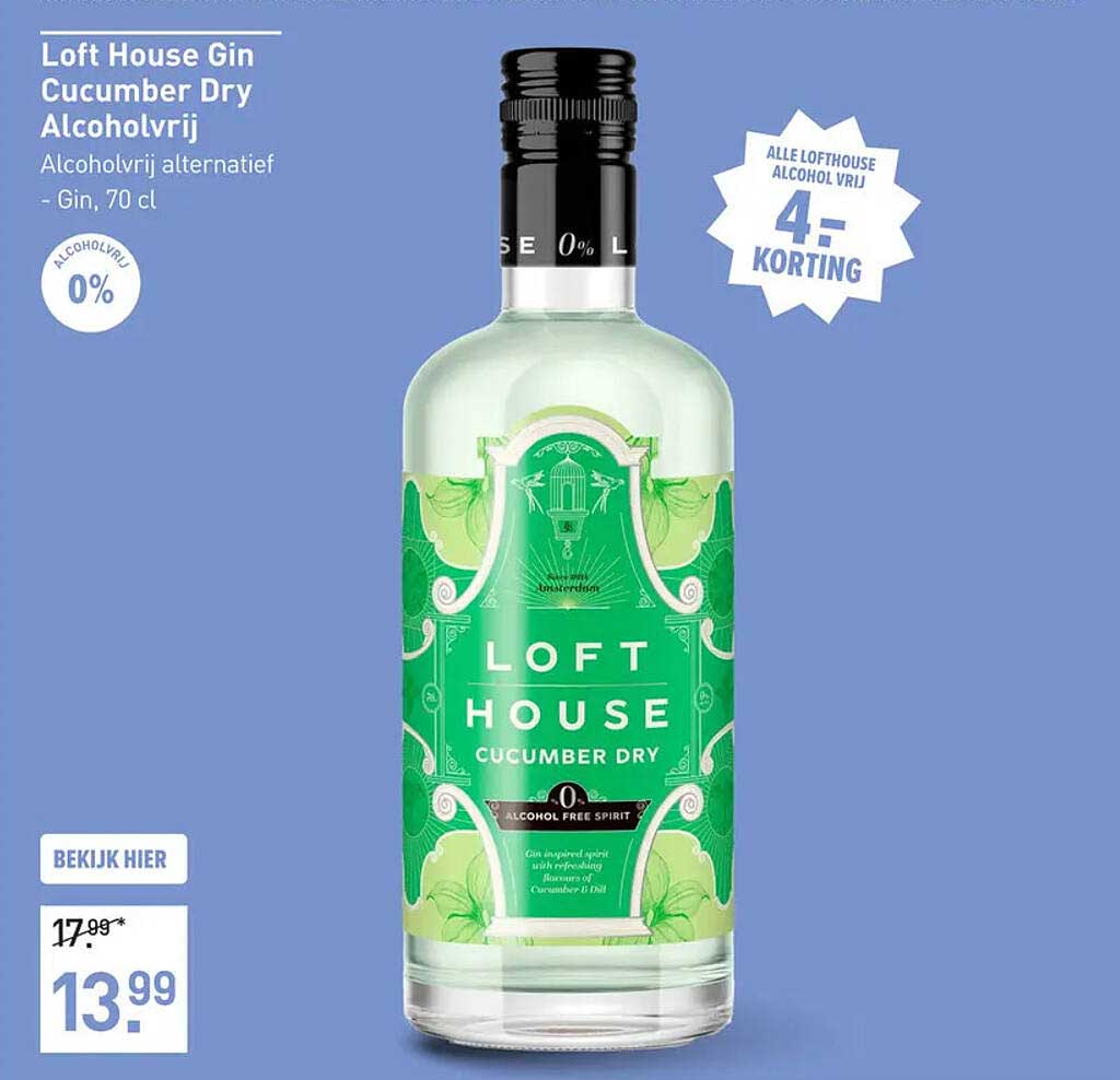 Loft House Gin Cucumber Dry Alcoholvrij Aanbieding bij Gall & Gall ...